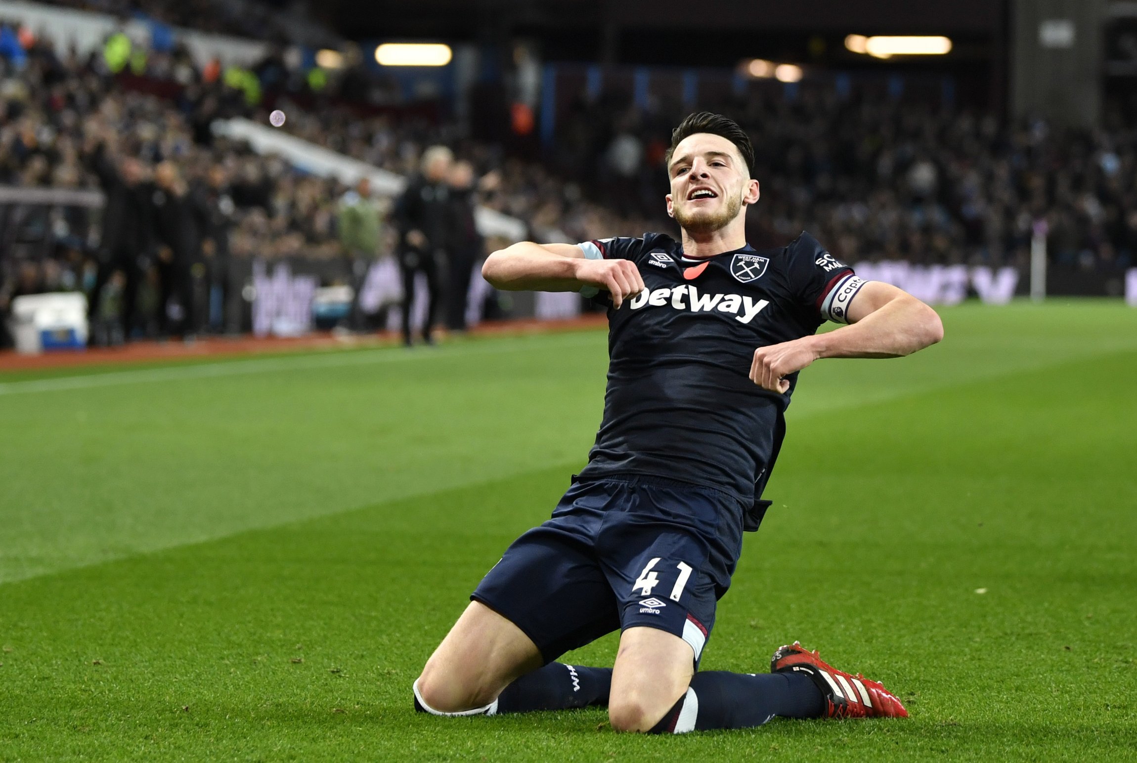 Declan Rice beams on social media after Aston Villa win